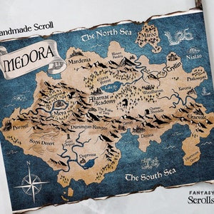 Medora Map on Handmade Scroll, the Medoran Chronicles Map, Fantasy Map ...