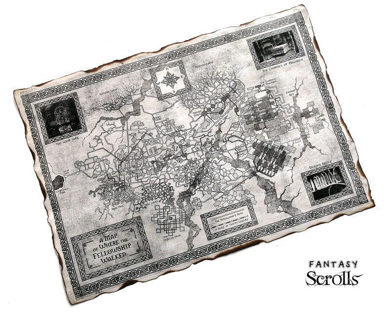 Moria Map Middle Earth Mines of Moria Map a Map of Where the - Etsy