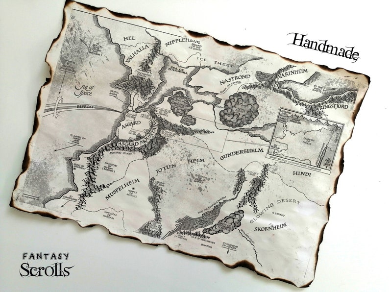 Map of Asgard Old Norse Ásgardr in Norse Mythology - Etsy UK