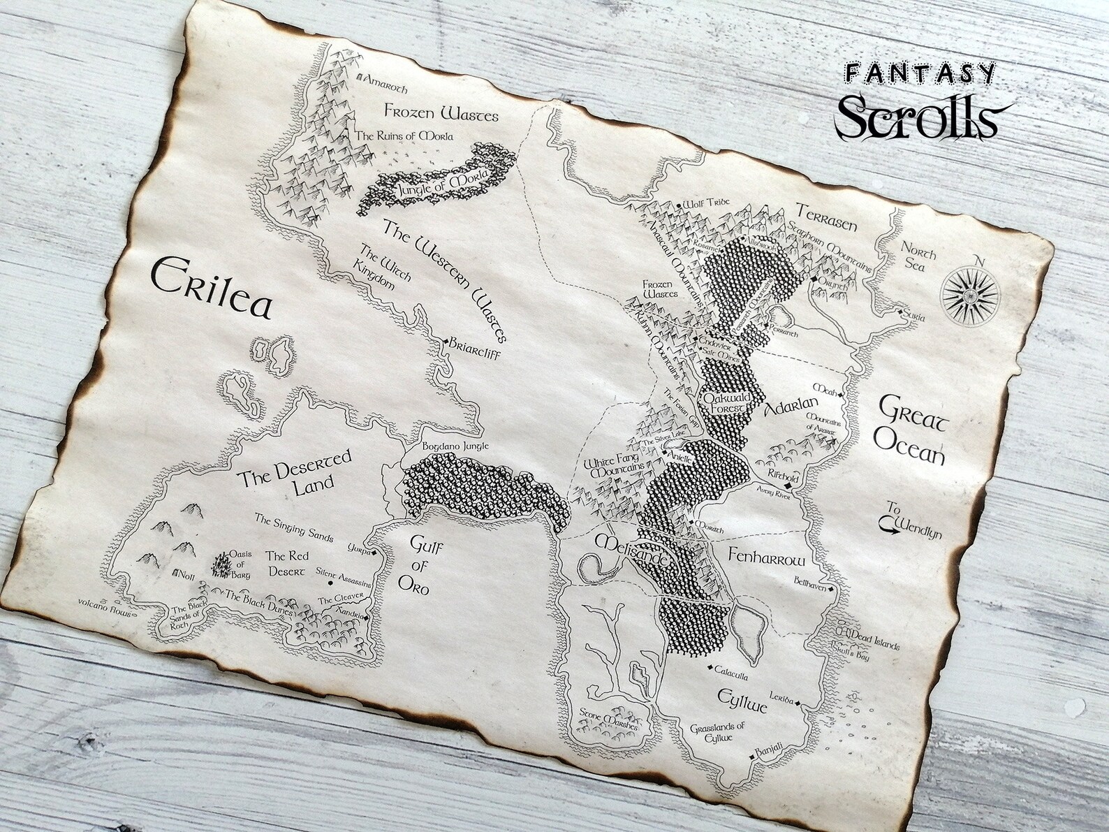 Throne of Glass Map Erilea Map Crown of Midnight Heir of - Etsy