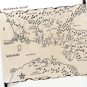 Kelewan Map, the Riftwar Cycle Map on Handmade Scroll, Midkemia Map ...