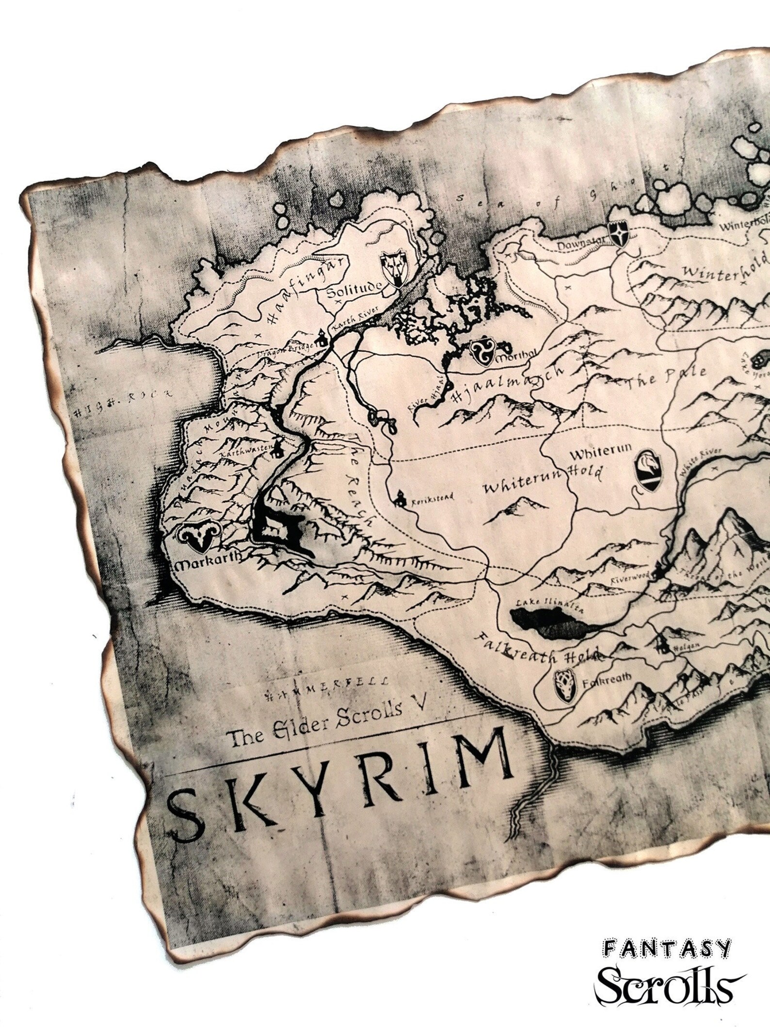 SKYRIM Map the Elder Scrolls V Skyrim Map the Dragonborn - Etsy
