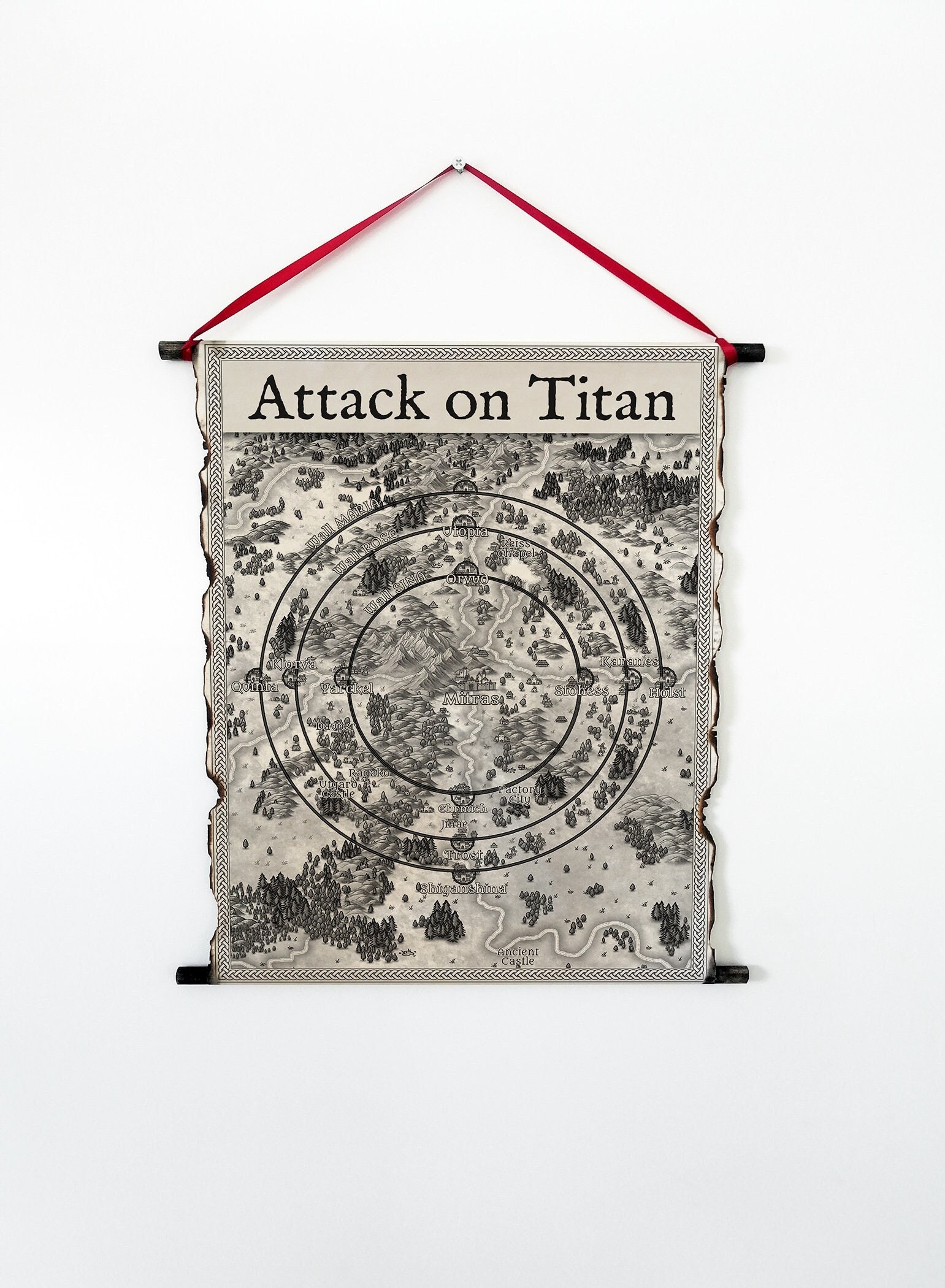 Attack on Titan Map, Paradis Island Map, Walls of Paradis, Map of Walls ...