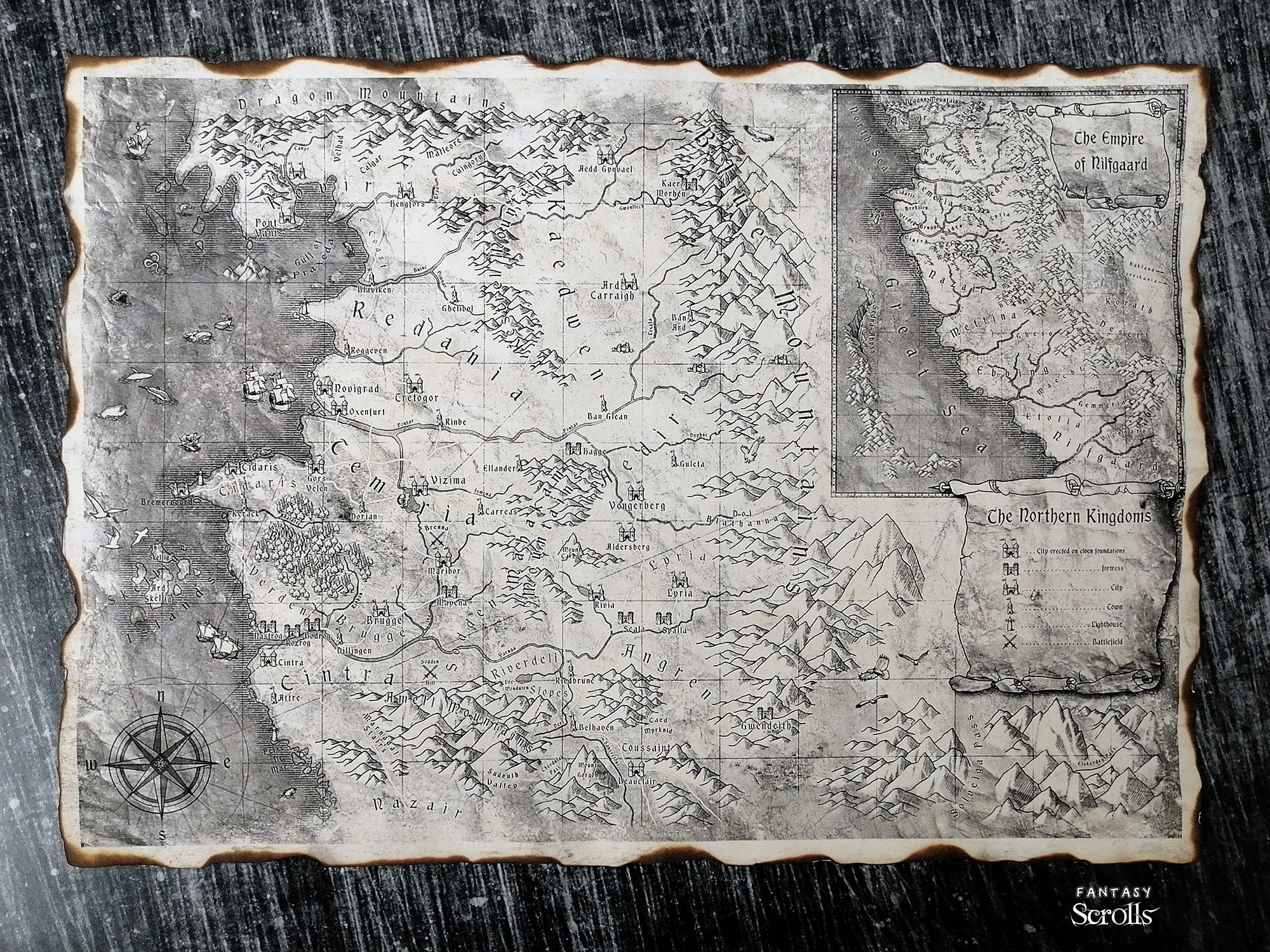 The WITCHER the Empire of Nilfgard Map the Northern Kingdoms - Etsy ...