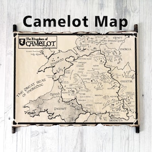 The Kingdom of Camelot Map, the Kingdoms of Albion, King Arthur and ...