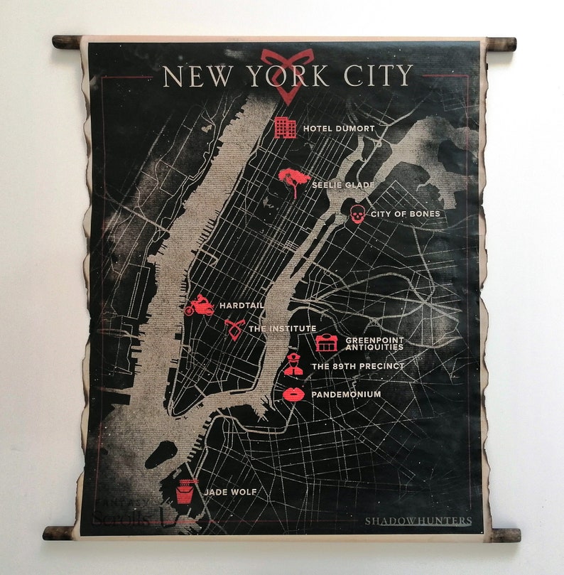 The Mortal Instruments New York City Map Shadowhunters Map - Etsy