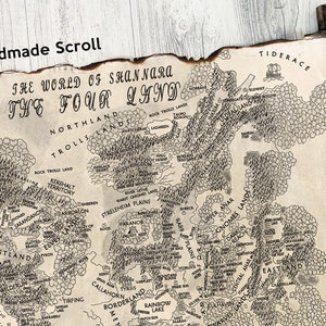 Shannara Map From the Sword of Shannara: the Four Lands, Handmade Scroll, the Shannara ...