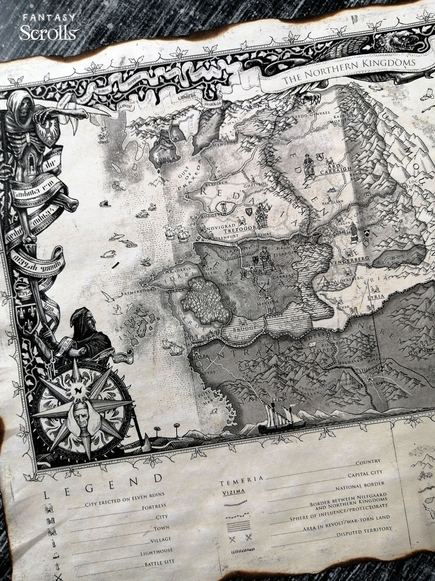 WITCHER the NORTHERN KINGDOMS Map the Northern Kingdoms - Etsy