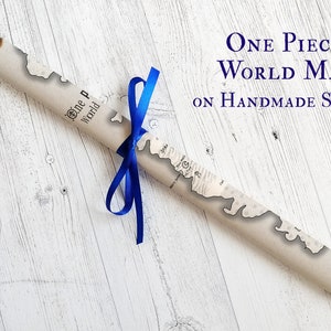 Grand Line Map, One Piece World Map on Handmade Scroll, Anime Gift, One ...