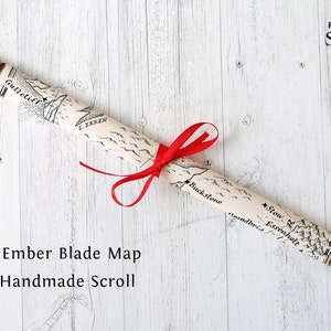 Ember Blade Map, Handmade Fantasy Scroll, Chris Wooding Art, Ossia Map ...