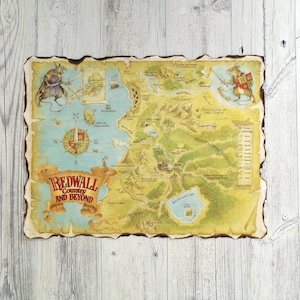 Redwall Country and Beyond Map, REDWALL Color Map on Handmade Scroll ...
