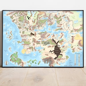FREE SHIPPING - Map of Faerûn Poster, Continents Faerun World Map ...