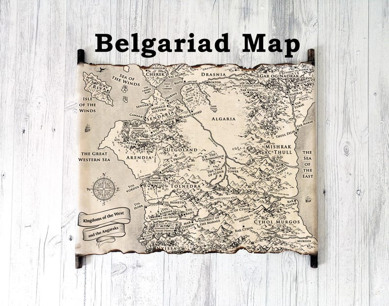 Belgariad Map on Handmade Scroll, Fantasy Art Bookish Gift - Etsy