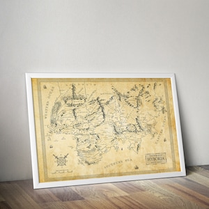 Map of Hyboria Poster, Conan Map Poster, the World of Hyboria Map ...