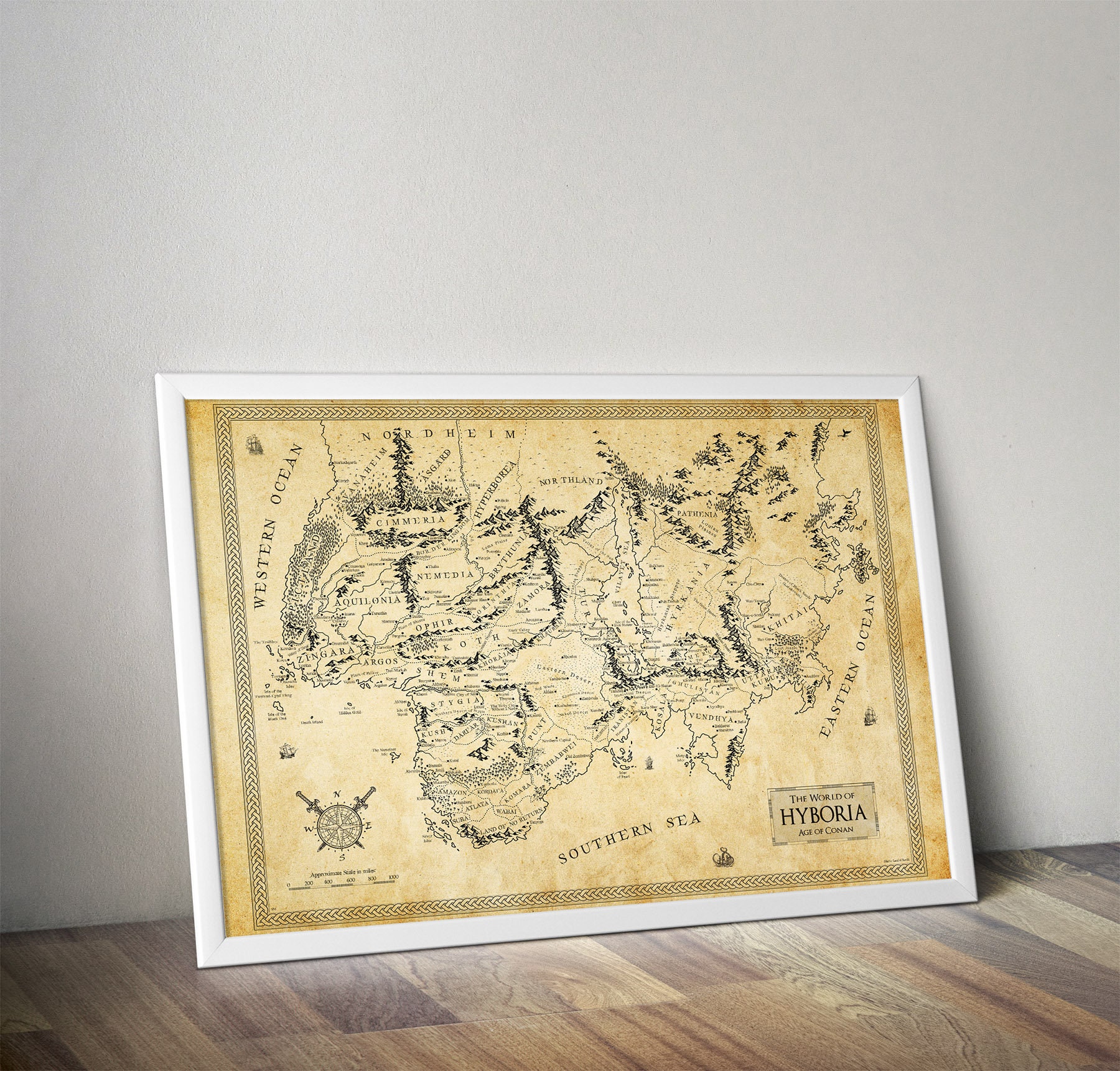 Hyboria Map Poster, Conan the Barbarian World, Thurian Continent - Etsy