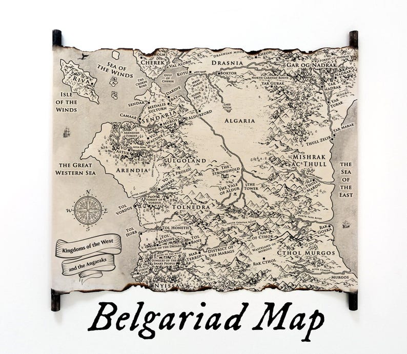 Belgariad Map on Handmade Scroll, Fantasy Art Bookish Gift - Etsy
