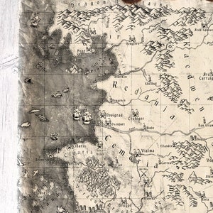 The Witcher Map on Handmade Scroll, Map of the Northern Kingdoms ...