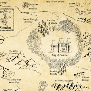 Camelot Map Poster – King Arthur's Kingdom Art Print - Etsy