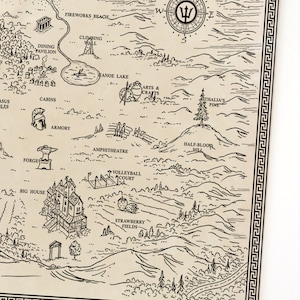 Camp Half-blood Map HANDMADE SCROLL, Percy Jackson Map, Heroes of ...