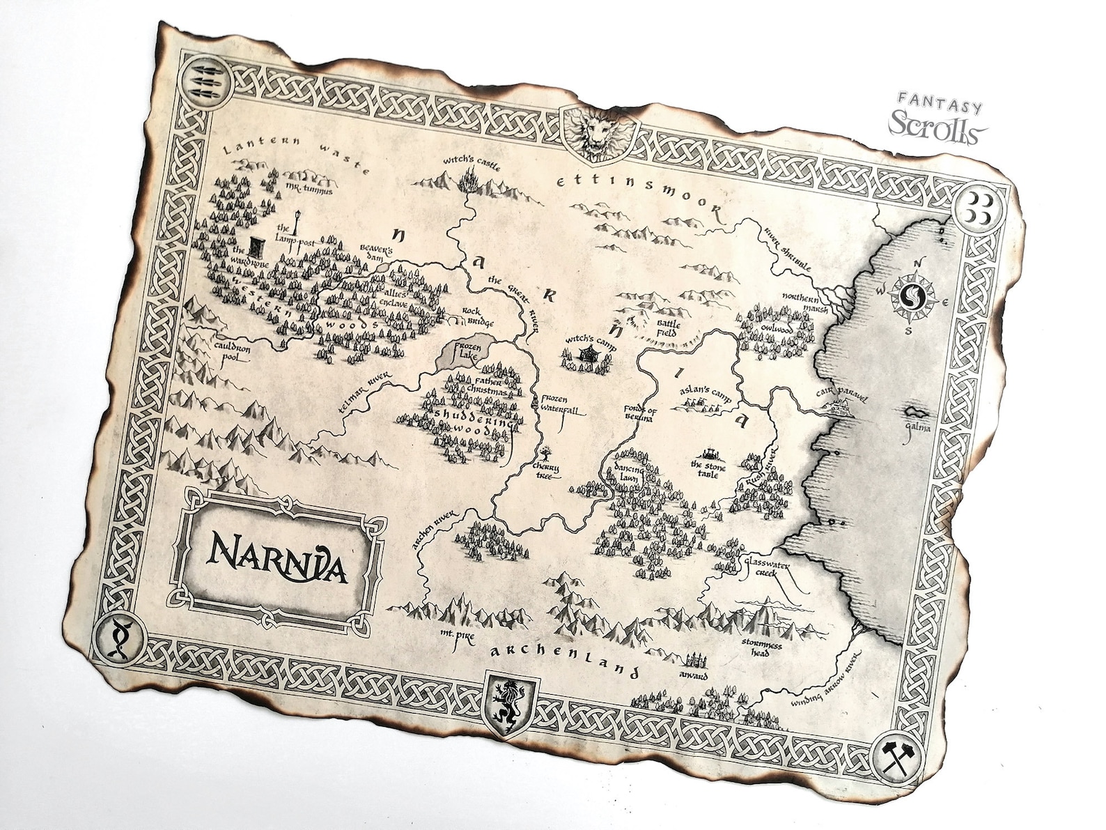 The Chronicles of Narnia Map the World of Narnia Map the | Etsy