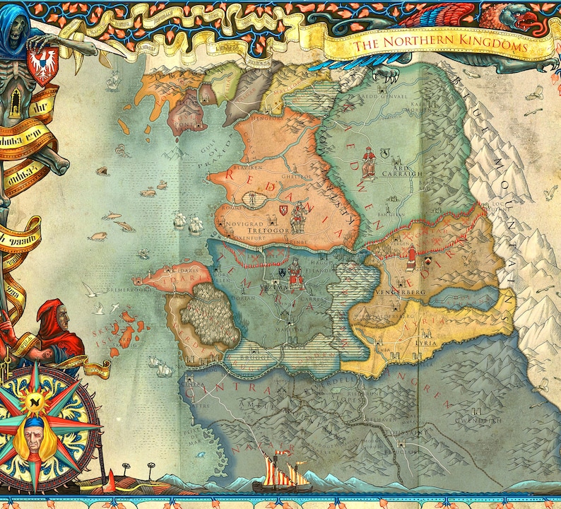 Map of the Northern Kingdoms Poster, Witcher World, Home Decor, Wall ...