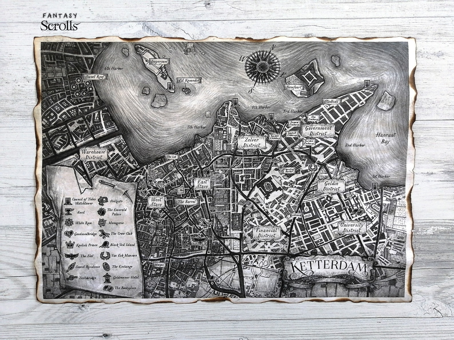 Six of Crows Ketterdam Map the Grishaverse Map Crooked - Etsy Hong Kong