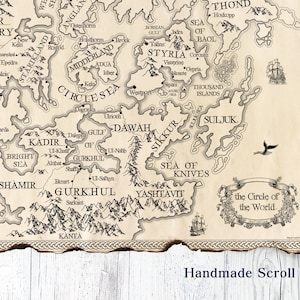 Circle of the World Map, First Law Map on Handmade Scroll, Best Served ...