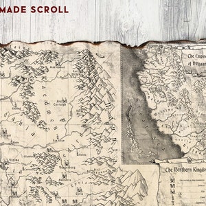 The Witcher Map on Handmade Scroll, Map of the Northern Kingdoms ...