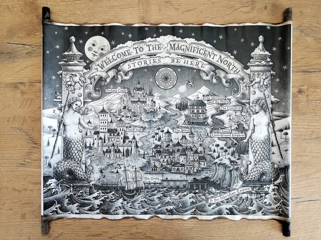Caraval Universe Map on Handmade Scroll, Fantasy Art, Bookish Gift - Etsy