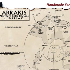 DUNE Map, Arrakis Map of Northern Polar Regions, Fantasy Map, Carthag ...