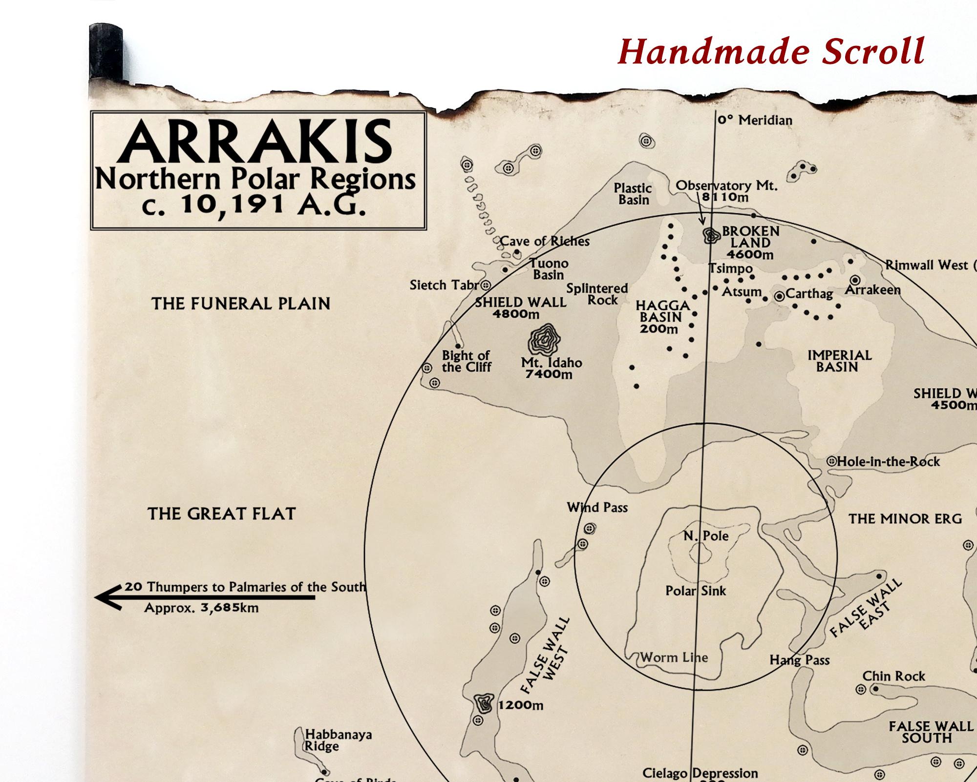 Mapa Del Planeta Arrakis Arrakis Map From “Dune” Hand Drawn Map