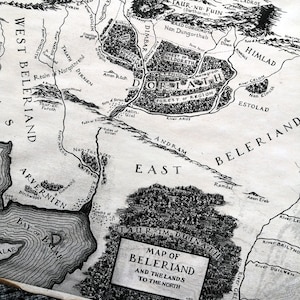 Middle Earth First Age Map, Map of Beleriand and the Lands to the North ...