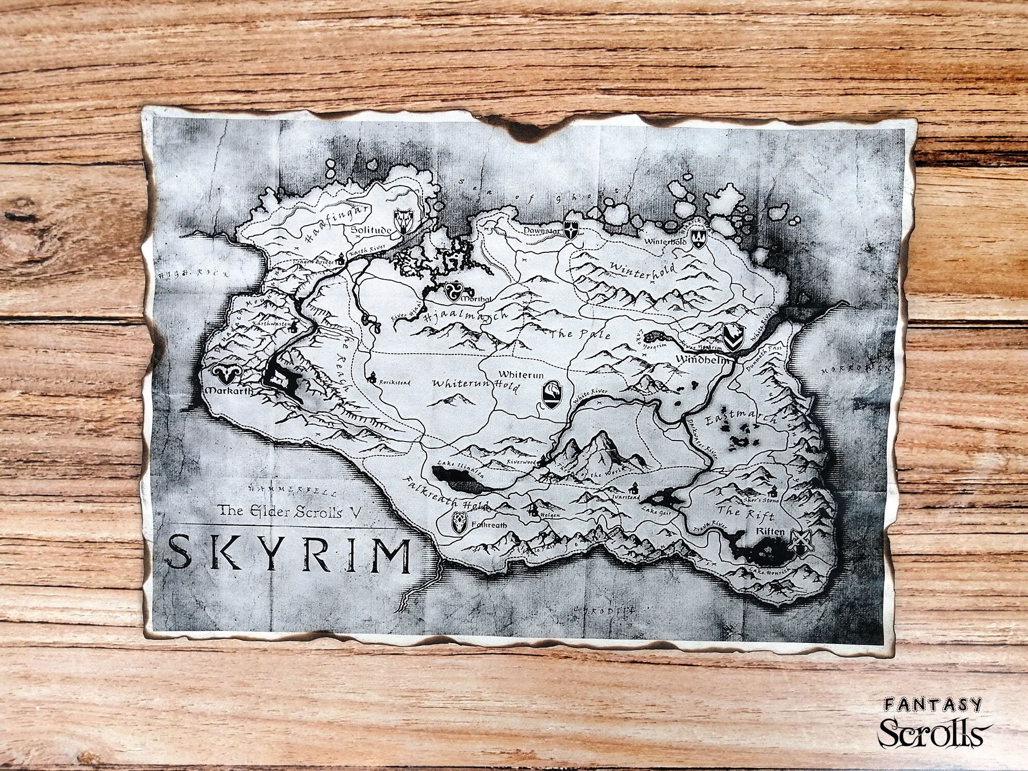 SKYRIM Map the Elder Scrolls V Skyrim Map the Dragonborn - Etsy UK