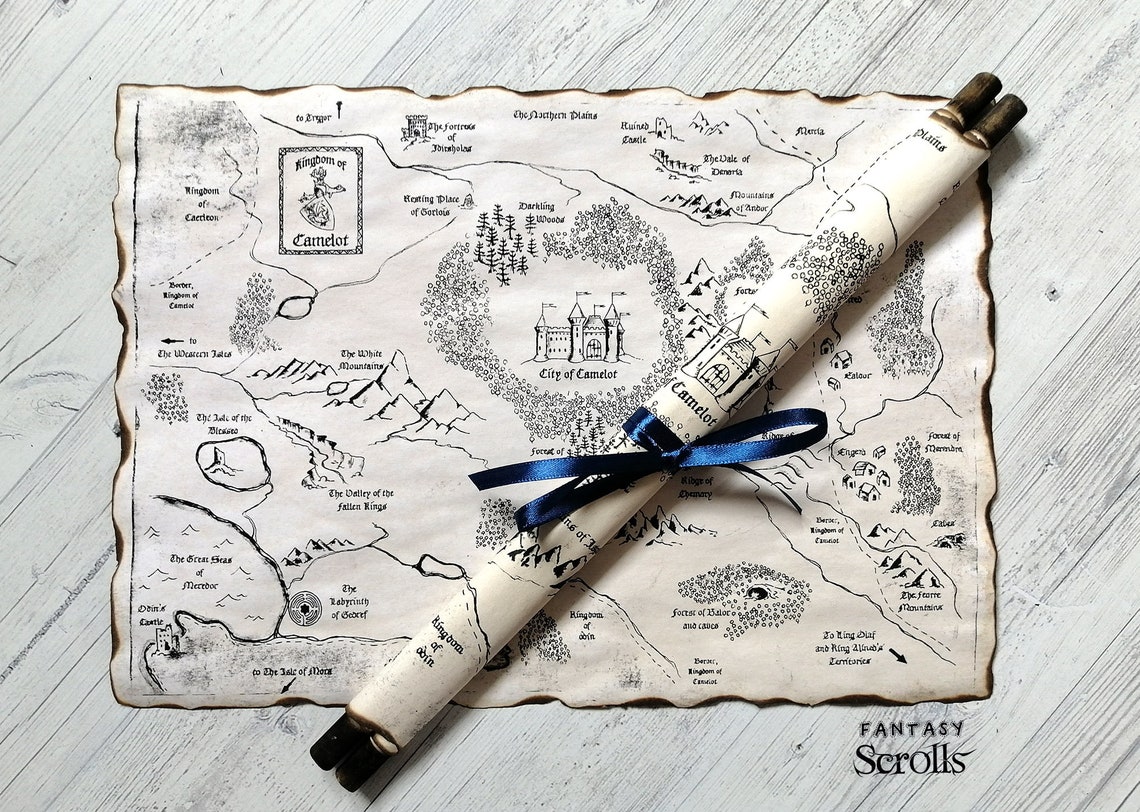 Camelot Map Merlin Map Kingdom of Camelot Map City of - Etsy