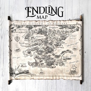Endling Map on Handmade Scroll, the Kingdom of Nedarra Map, Endling ...