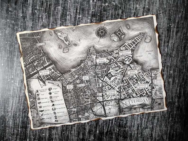 Six of Crows Ketterdam Map the Grishaverse Map Crooked - Etsy
