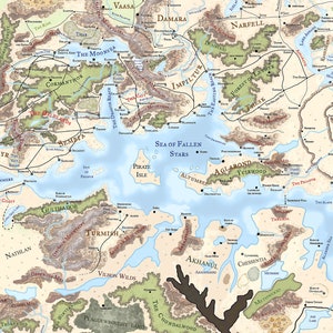 FREE SHIPPING - Map of Faerûn Poster, Continents Faerun World Map ...