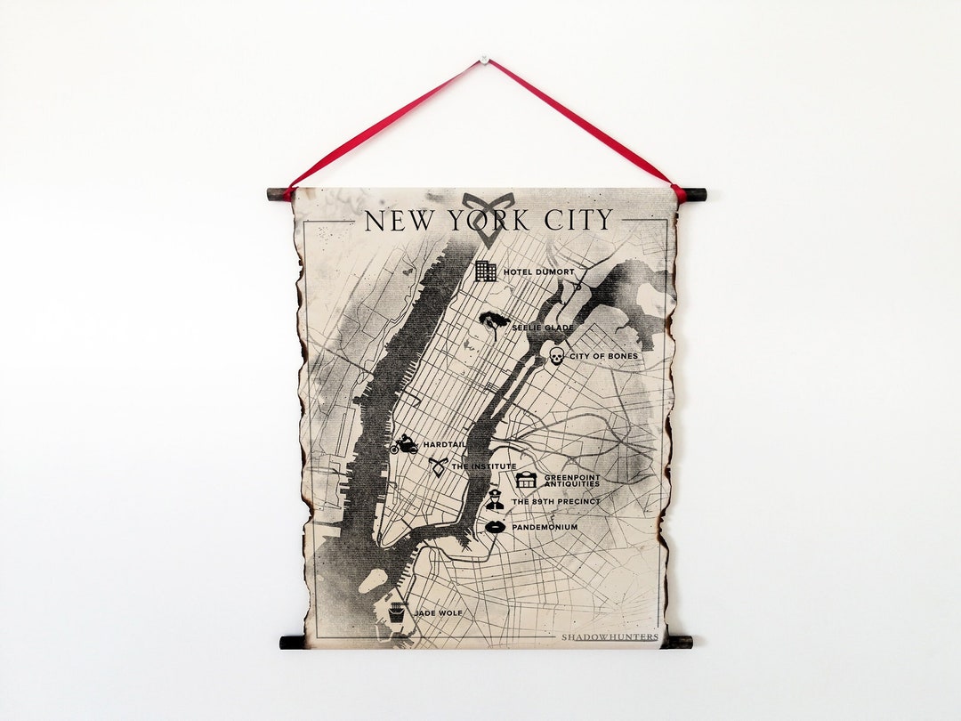 New York City Shadowhunters Map Poster, the Mortal Instruments Map of ...