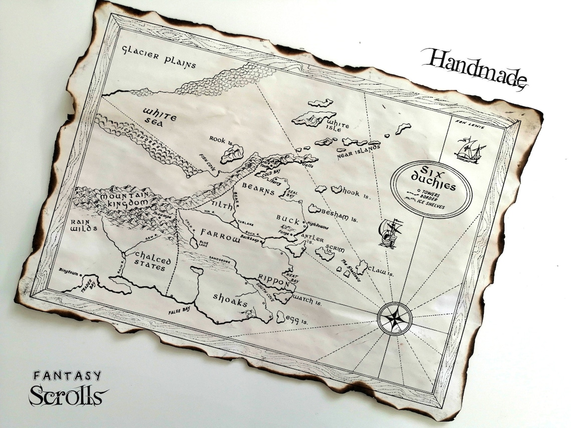 The Realm of the Elderlings the Six Duchies Map Robin - Etsy