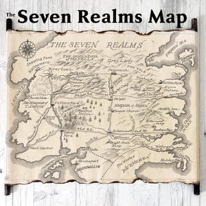 Map of the Seven Realms on Handmade Scroll, the Demon King World ...