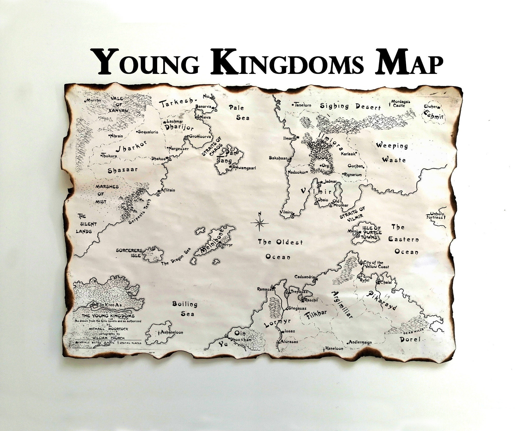 Elric's World Map the World of Melniboné and the Young - Etsy Australia