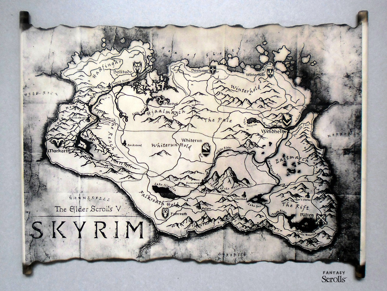 SKYRIM Map the Elder Scrolls V Skyrim Map the Dragonborn - Etsy