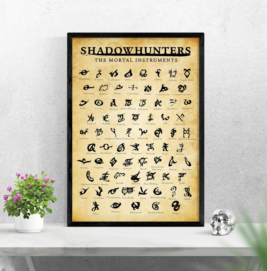 SHADOWHUNTERS All Runes Poster, the Mortal Instruments Book Series All ...