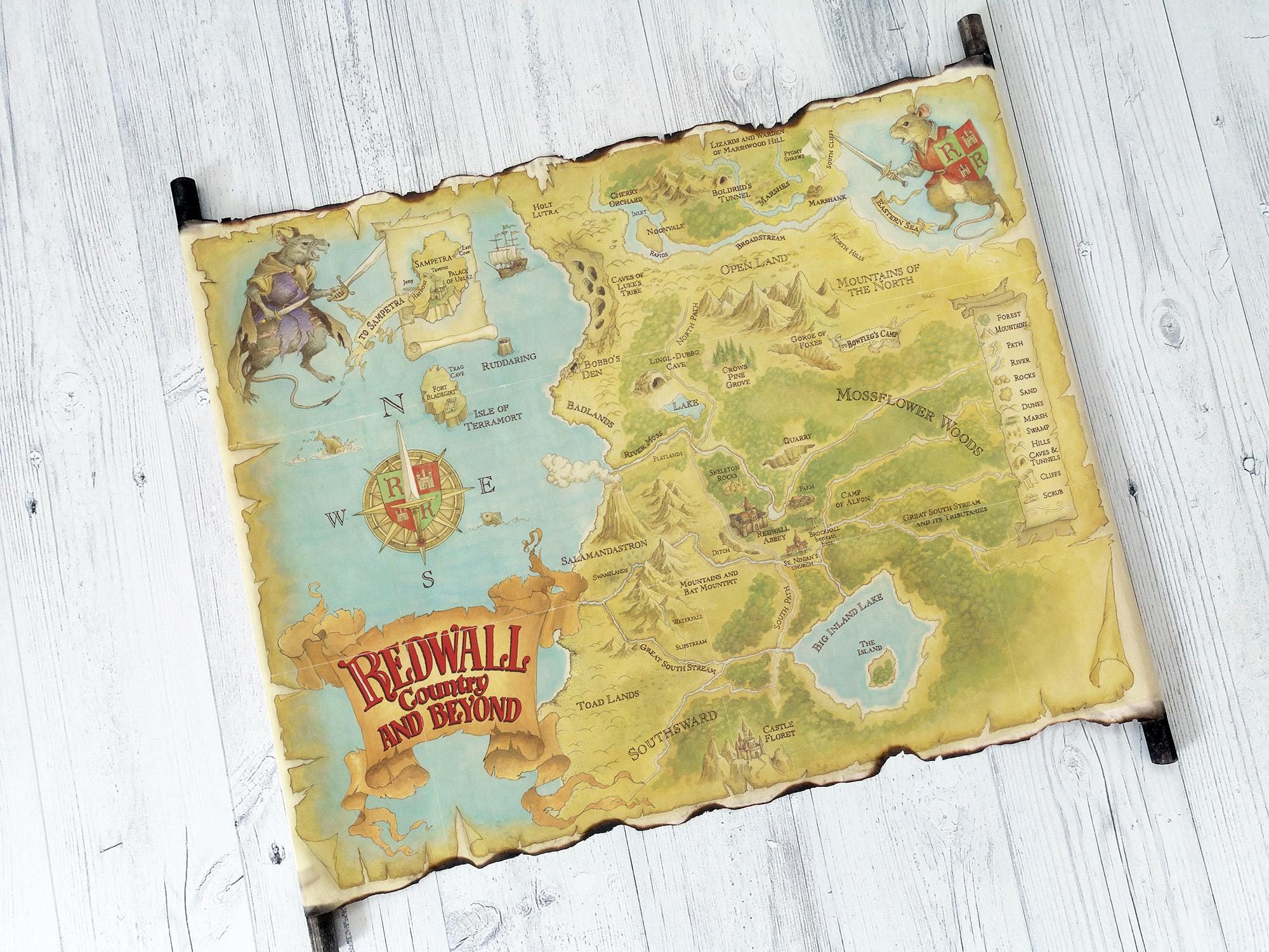 Redwall Abbey Map Scroll, Handmade Redwall Saga Gift - Etsy