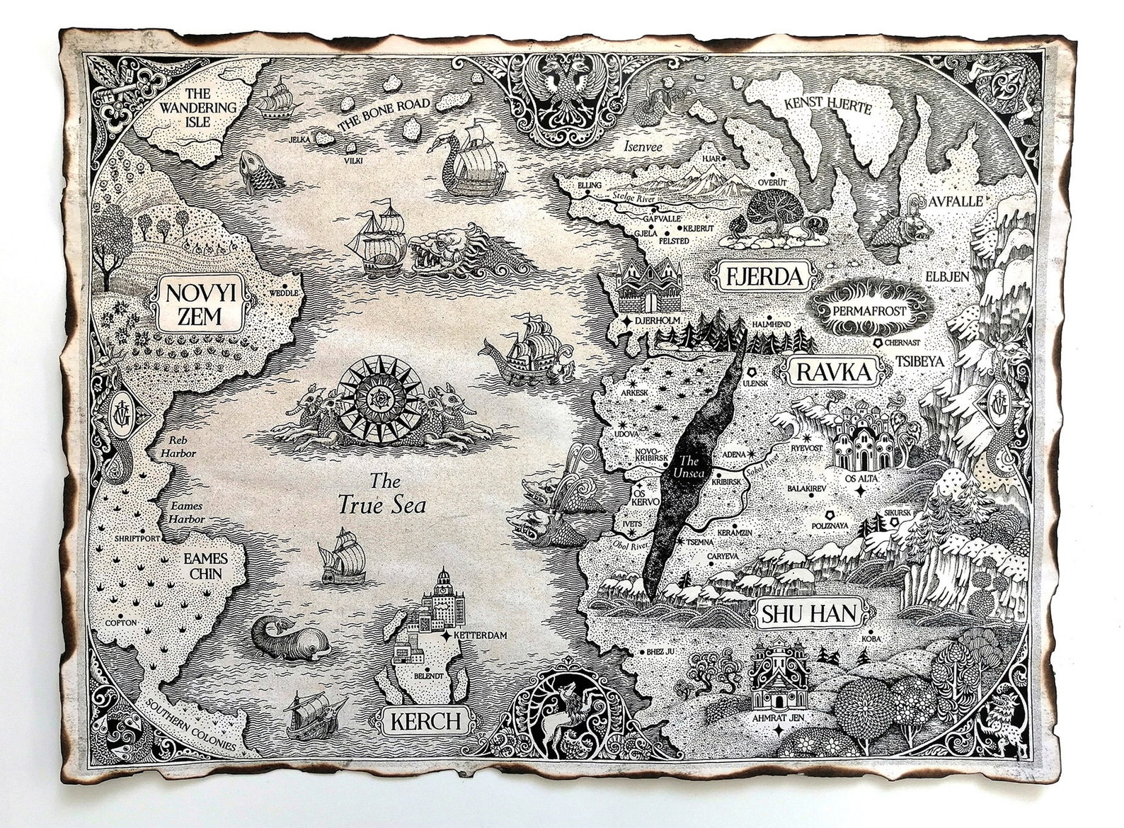 Shadow and Bone Map Print, Grishaverse Art, Ravka Fantasy Map - Etsy