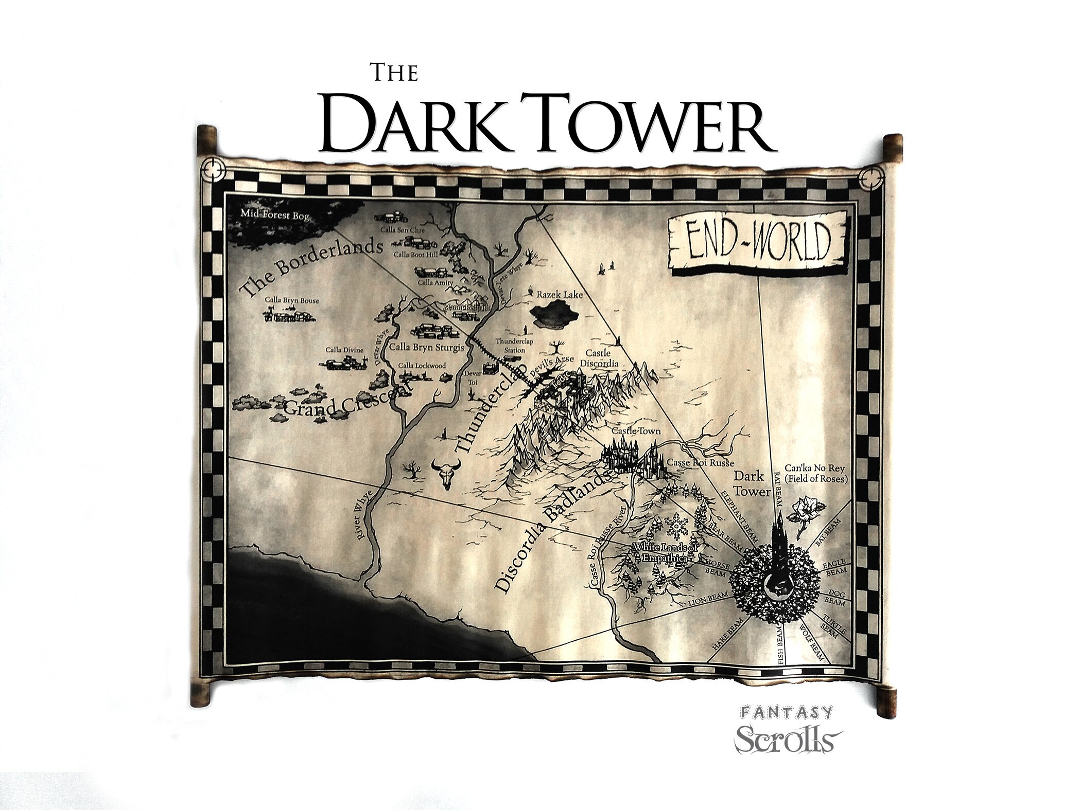 End-world Map the Dark Tower Map the Gunslinger Map Mid - Etsy Ireland