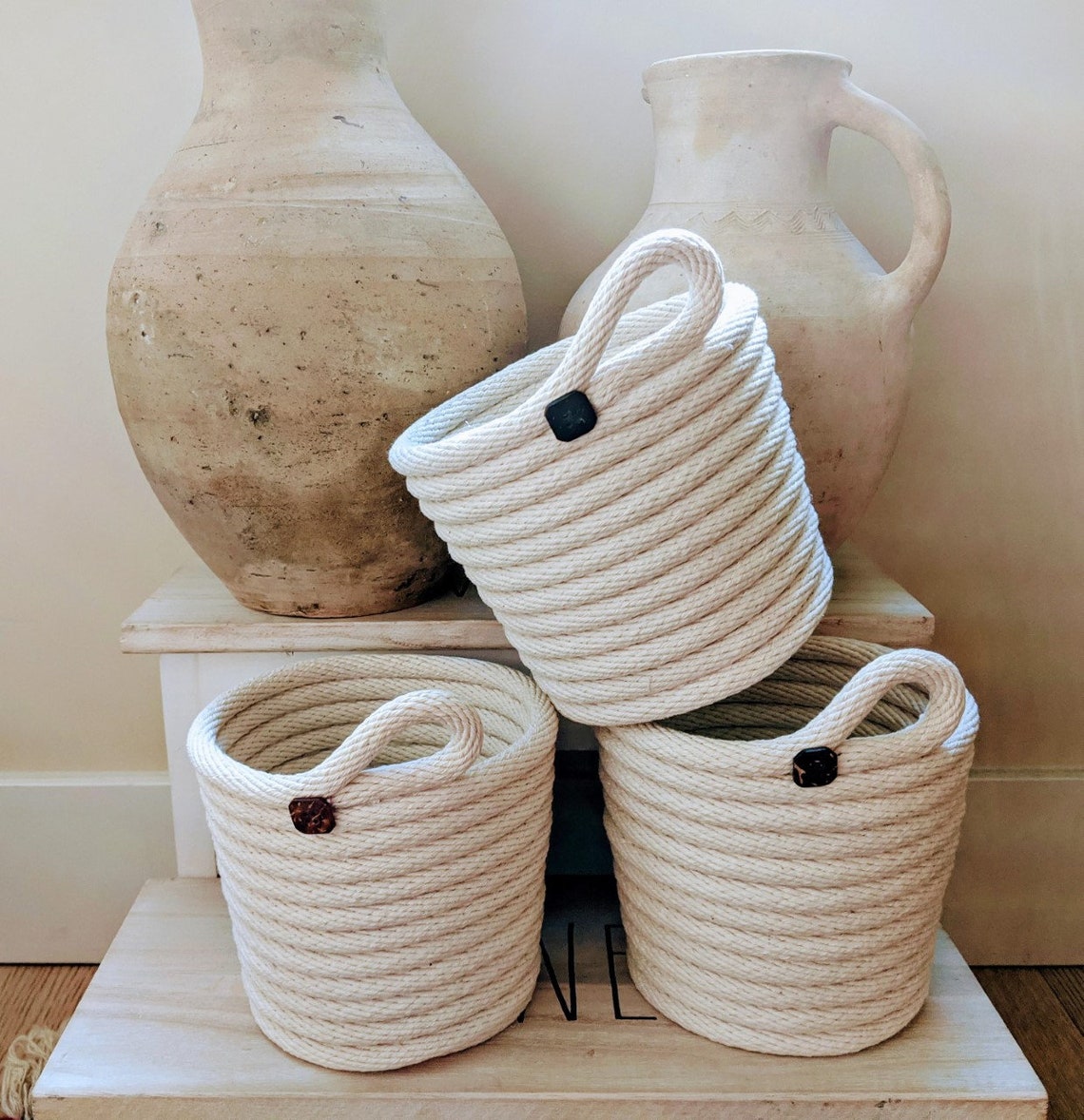 Rope Plant Pot Cover Basket Simple Rustic Home Decor Garden - Etsy