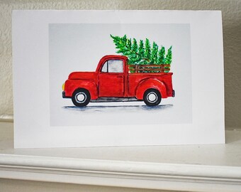 Red Truck Card | Etsy