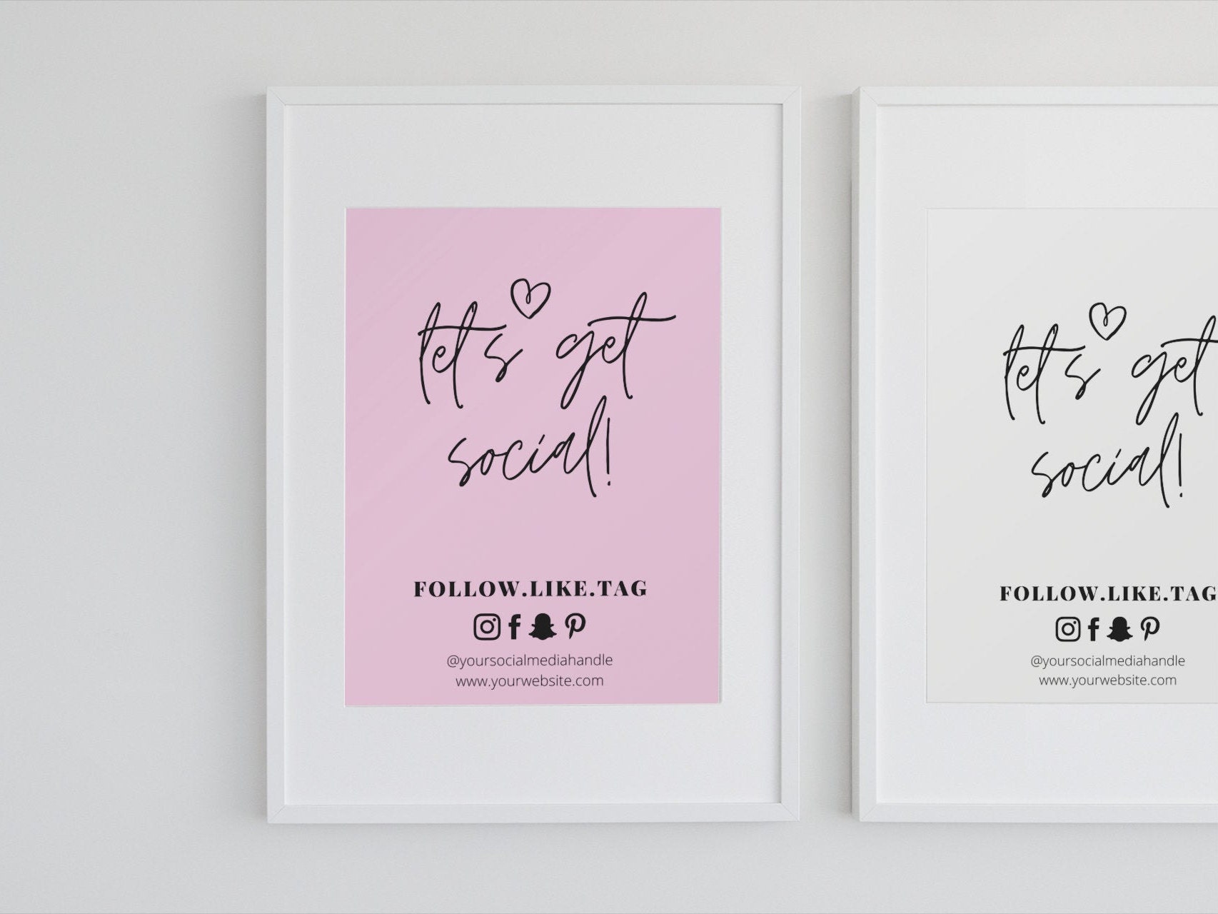 Lets get social Social Media Sign Template Instagram Sign | Etsy Lets get social Social Media Sign Template Instagram Sign | Etsy