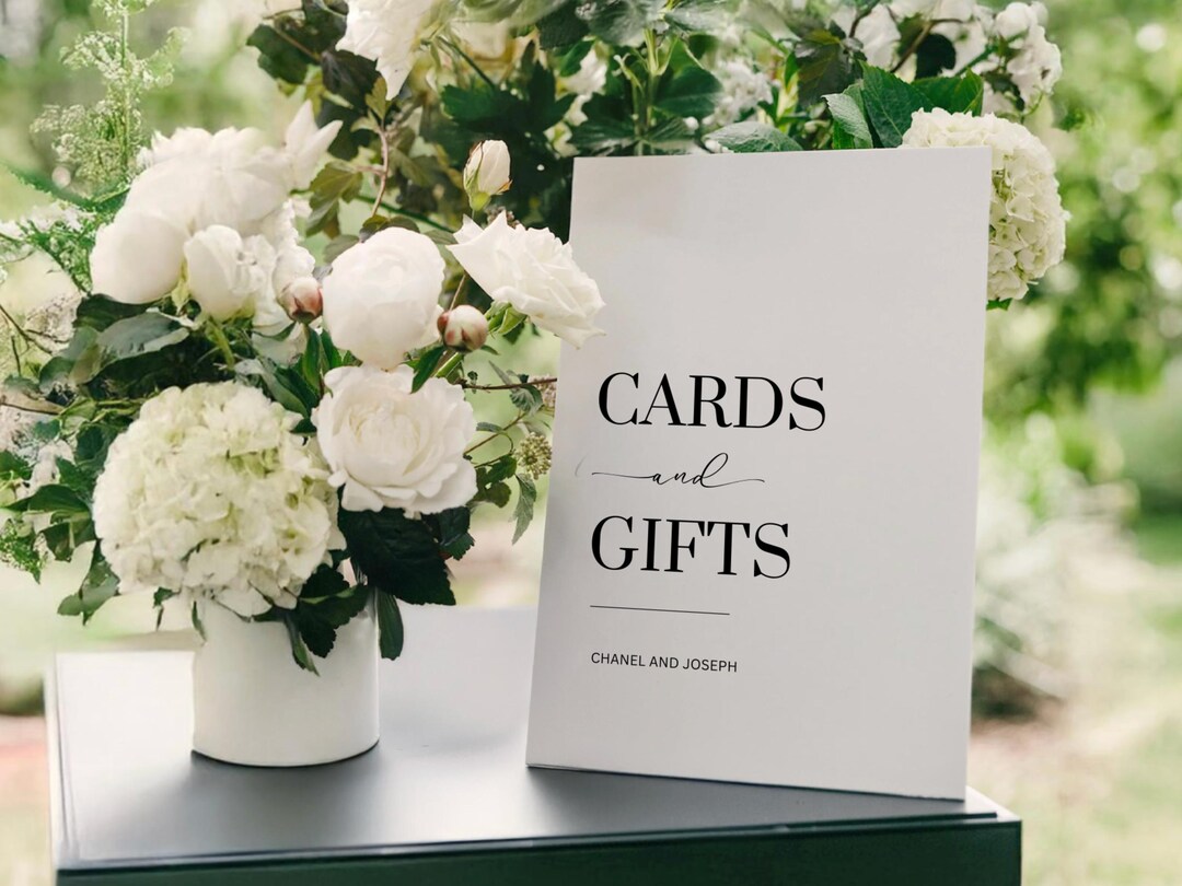 Printed Cards and Gifts Sign, Well Wishes and Gifts, Cards & Wishes ...